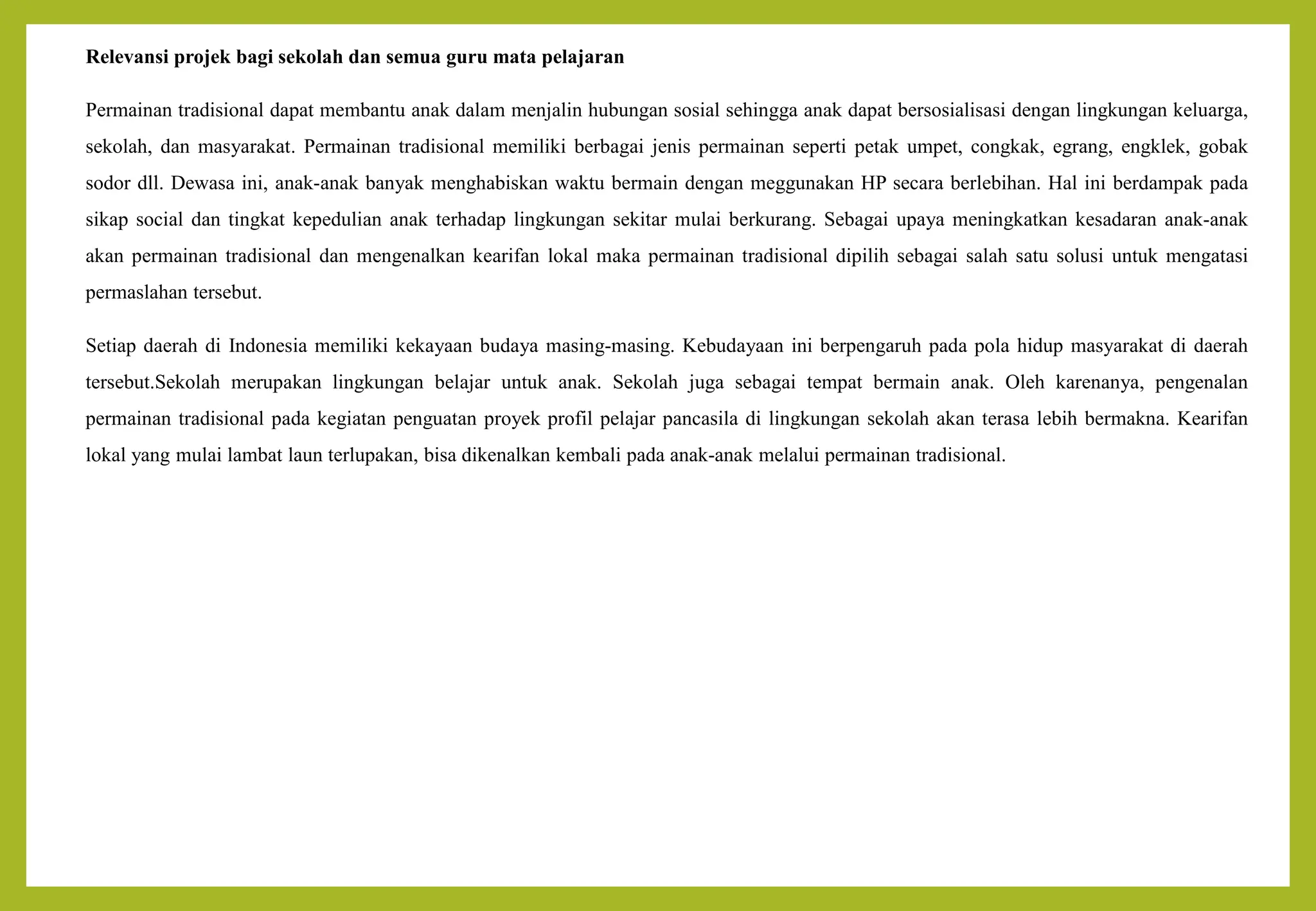 projek p5 tema permainan tradisional kegemaranku | PPTX