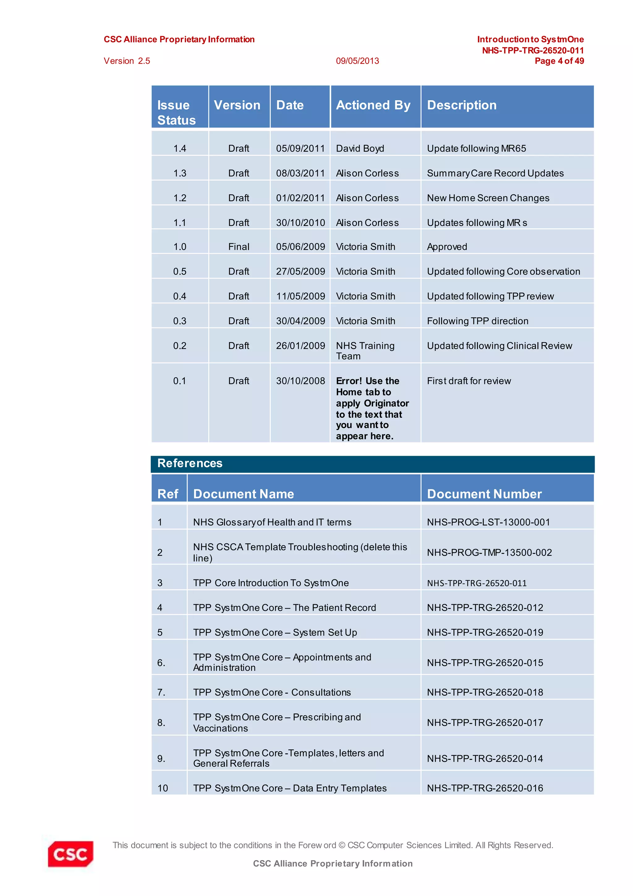 1.tpp systm one_core_introduction_to_systmone_v2.5 (2) | DOCX
