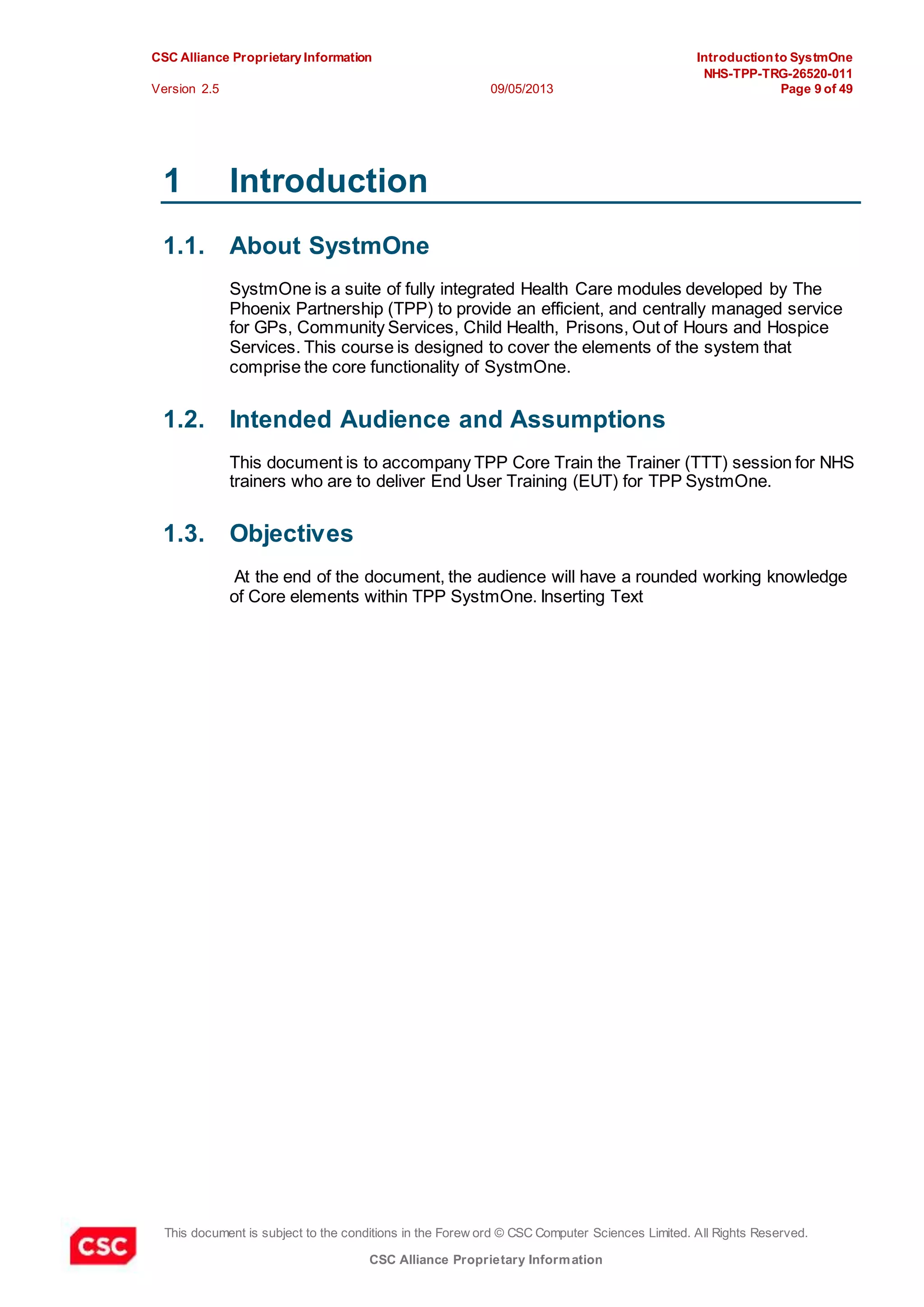 1.tpp systm one_core_introduction_to_systmone_v2.5 (2) | DOCX