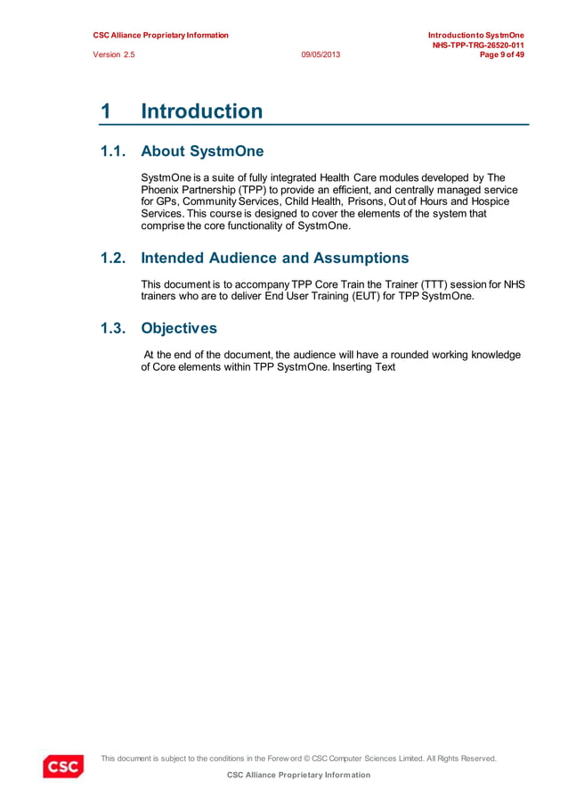1.tpp systm one_core_introduction_to_systmone_v2.5 (2) | DOCX