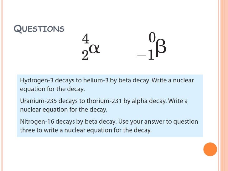 P6 Nuclear equations