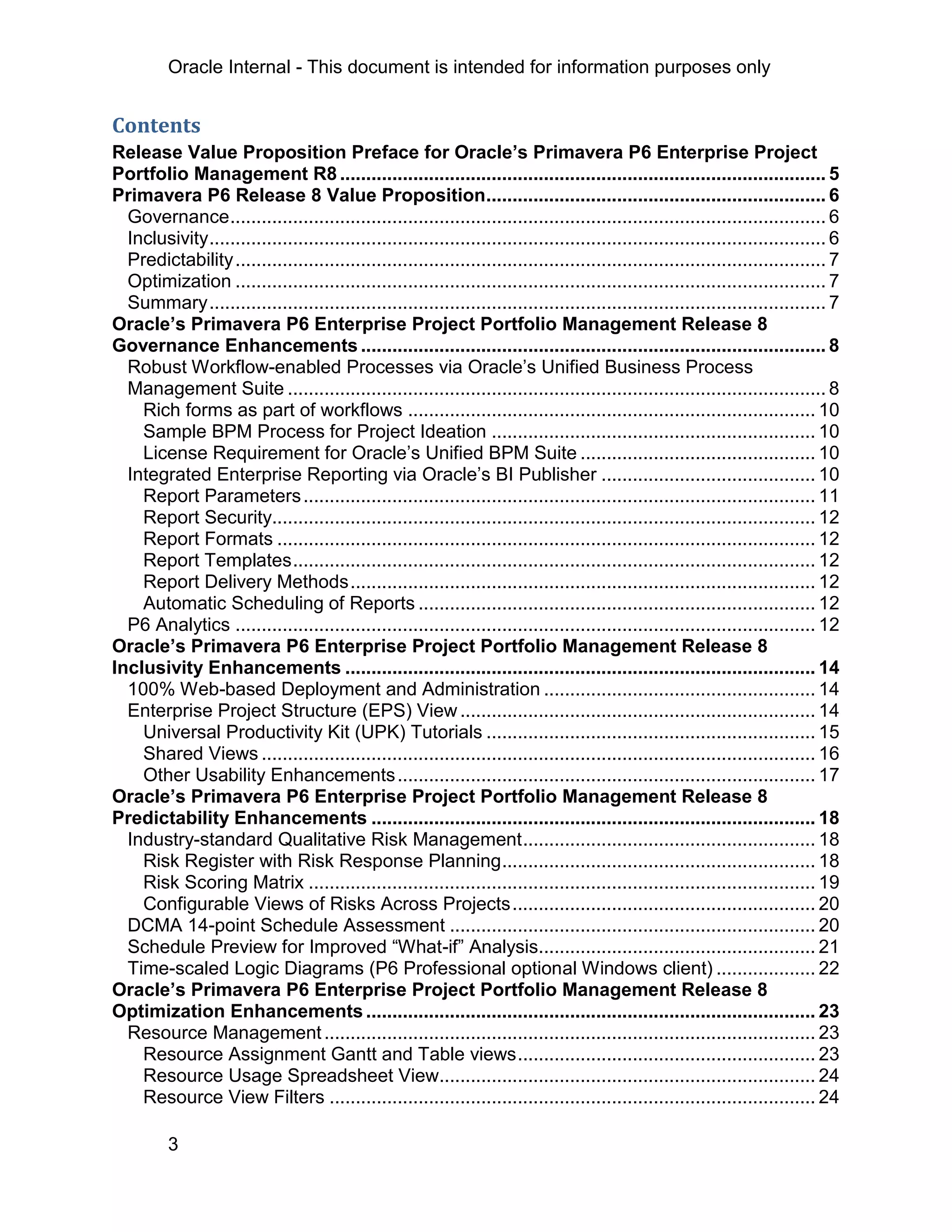 Oracle Primavera P6 R8 Release Value Proposition | PDF