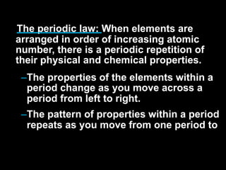Lecture 6.1- The Periodic Table | KEY