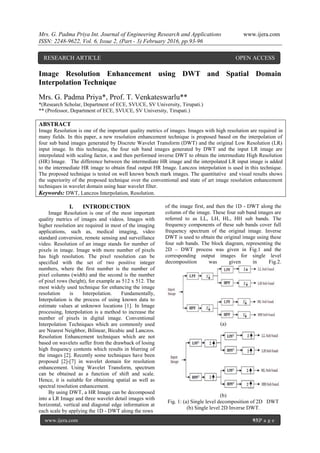 Image Resolution Enhancement using DWT and Spatial Domain Interpolation Technique | PDF