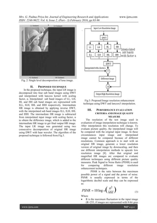 Image Resolution Enhancement using DWT and Spatial Domain Interpolation Technique | PDF
