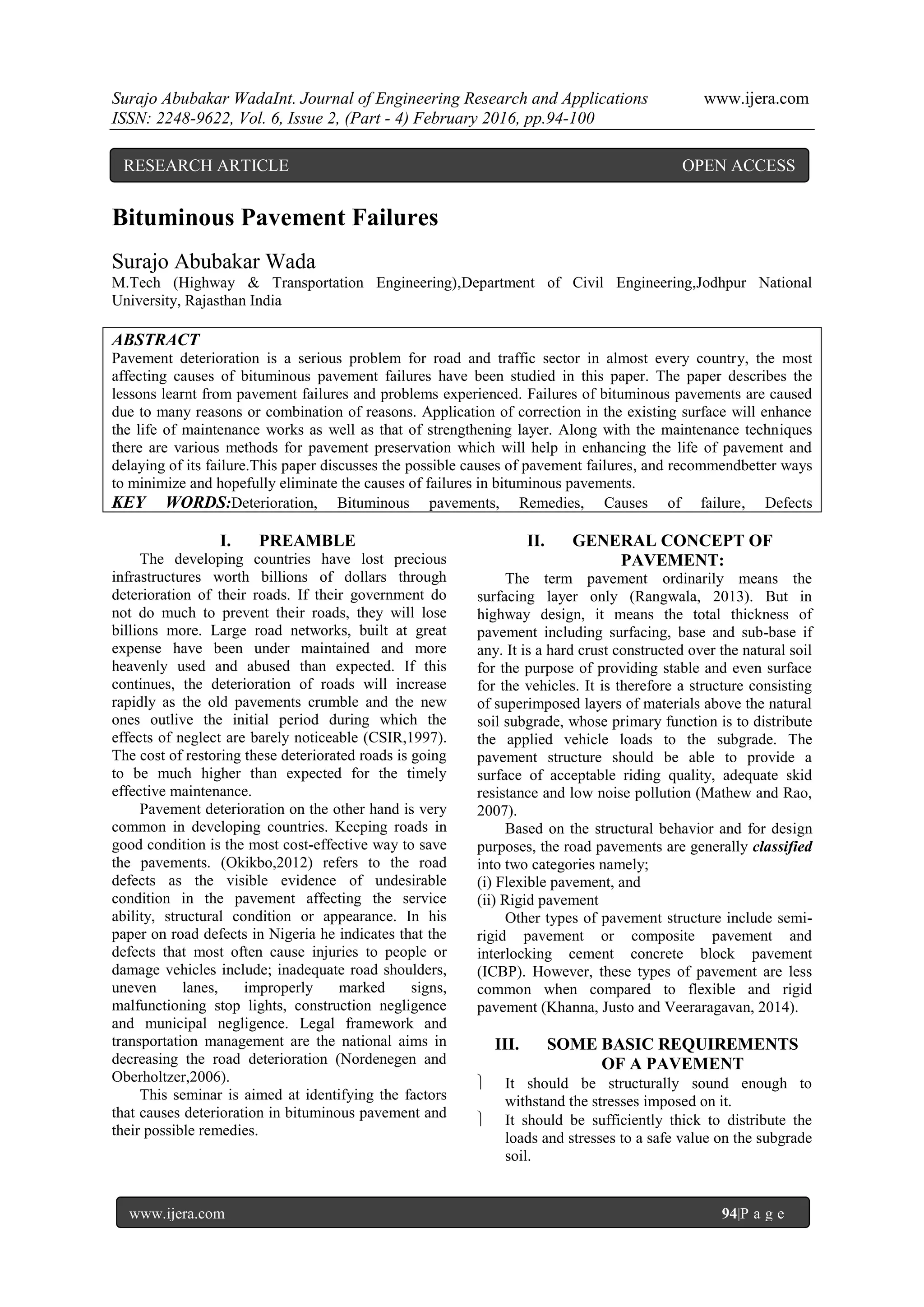 Bituminous Pavement Failures | PDF