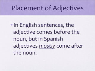 Adjective Placement | PPT