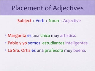 Adjective Placement | PPT