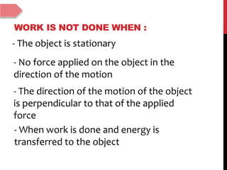 work, energy and power | PPTX