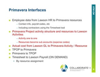 P6 as cost management system - Oracle Primavera P6 Collaborate 14 | PDF