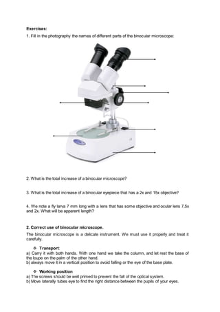 Binocular Microscope Diagram