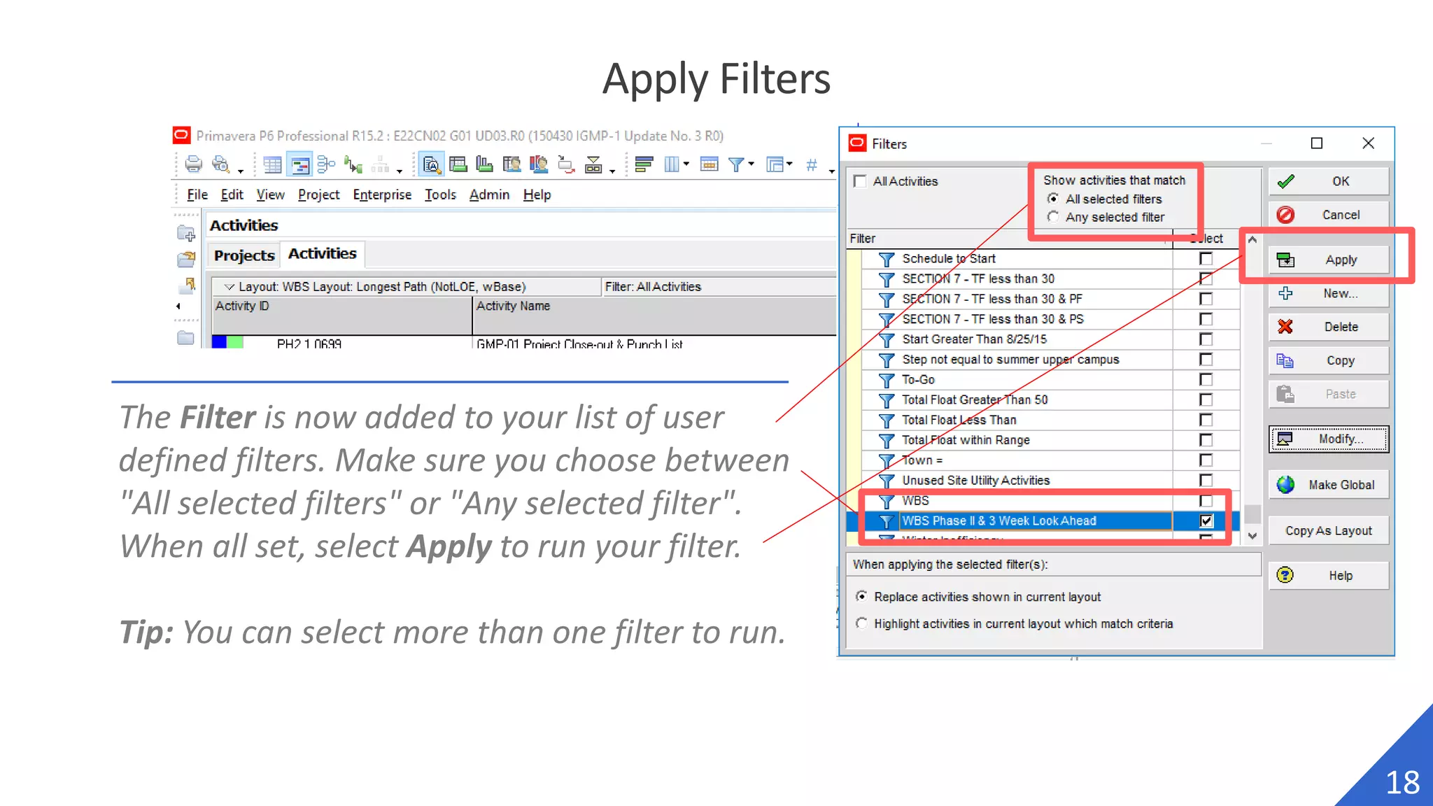 Setting up Filters & Layouts in P6 | PDF