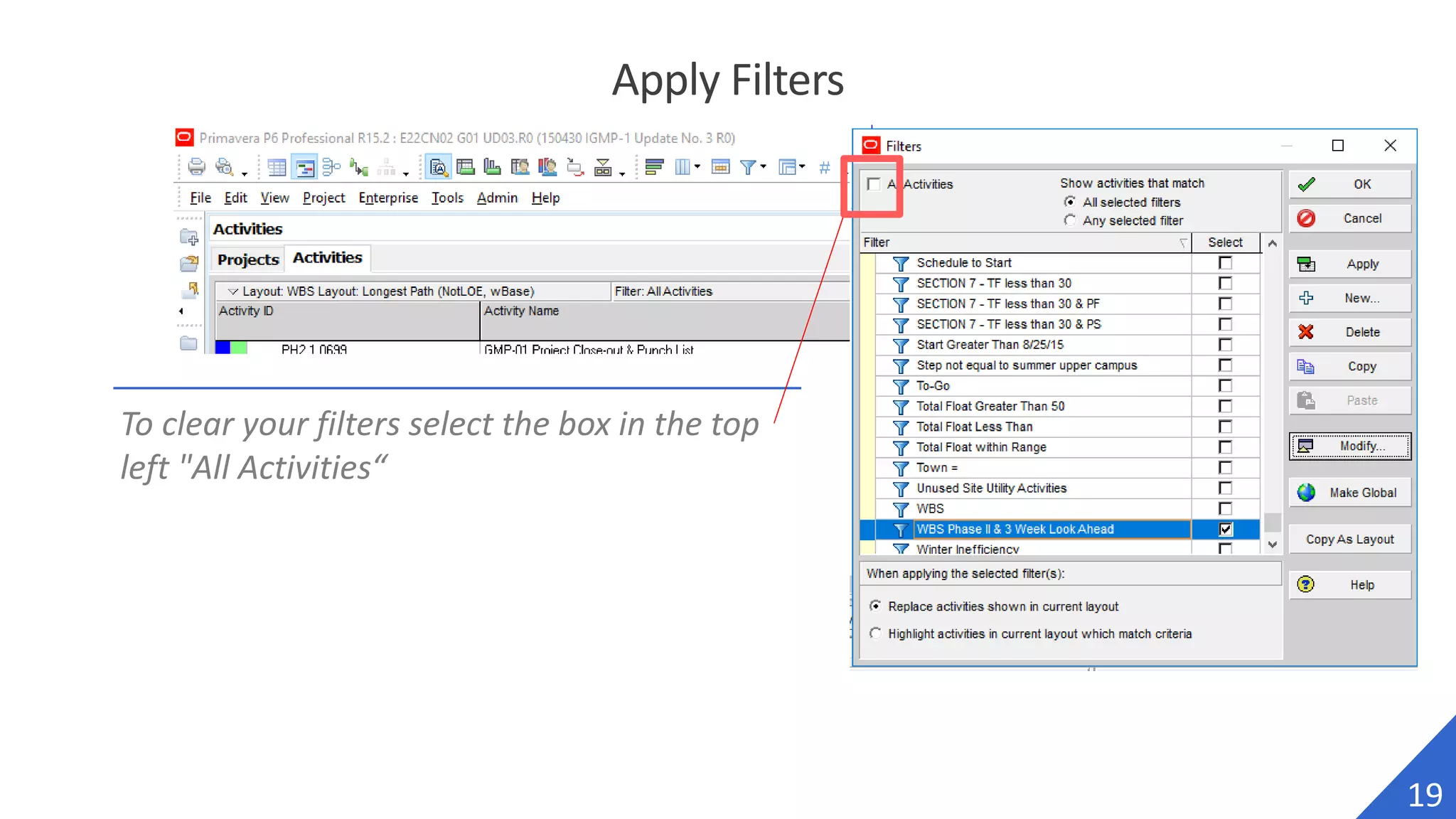 Setting up Filters & Layouts in P6 | PDF