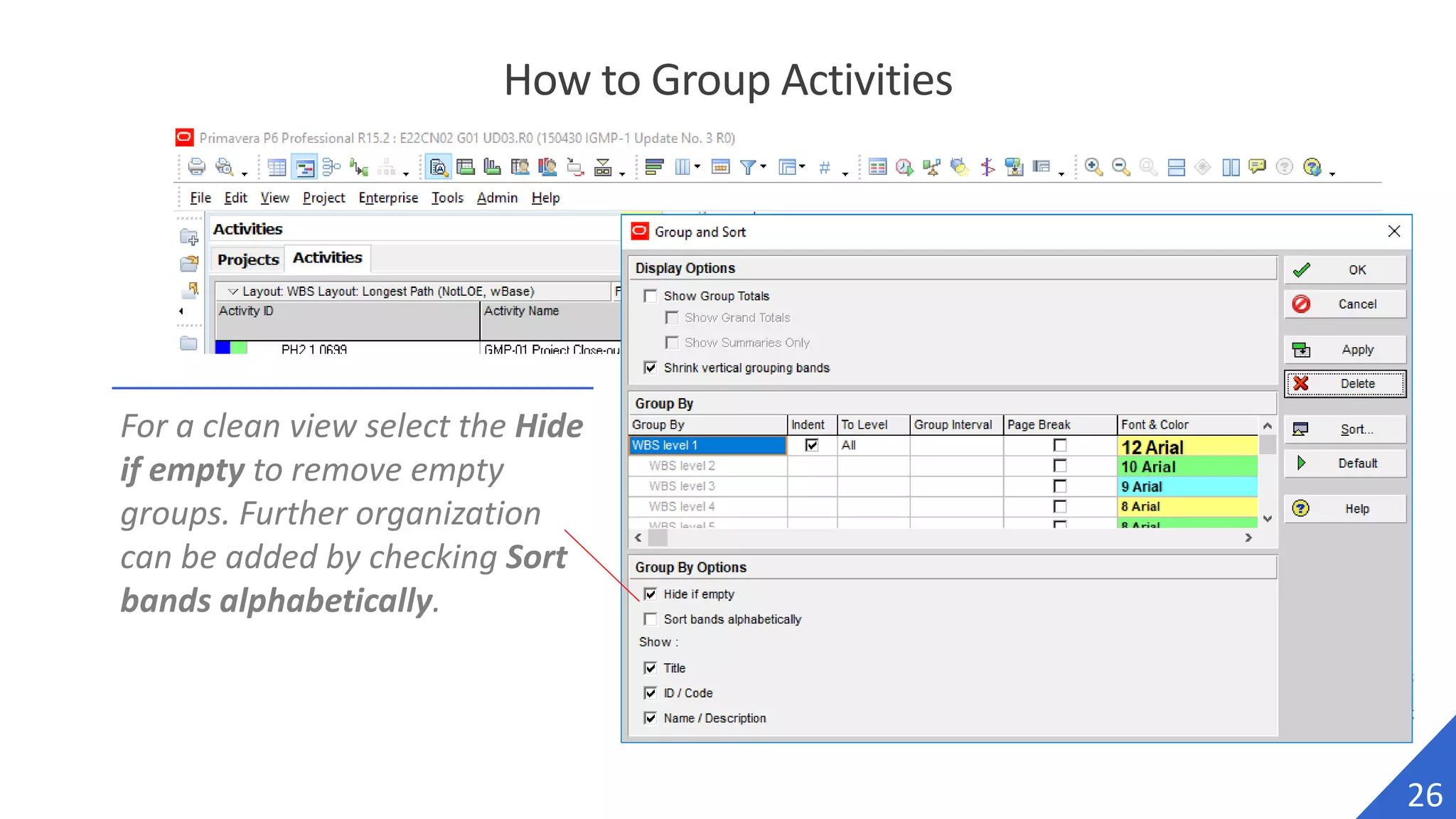 Setting up Filters & Layouts in P6 | PDF