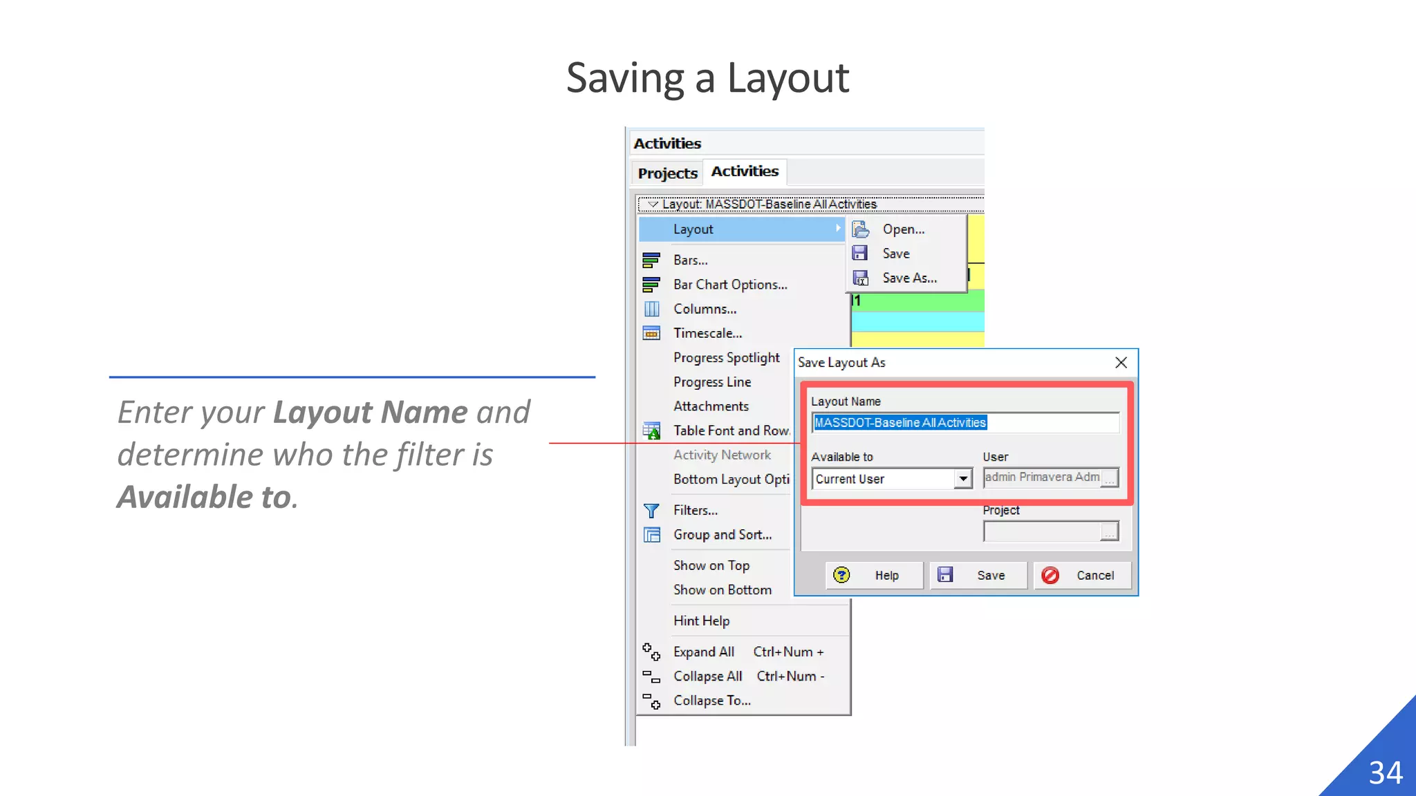 Setting up Filters & Layouts in P6 | PDF