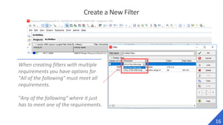Setting up Filters & Layouts in P6 | PDF