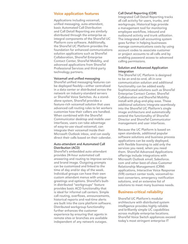 ShoreTel UC Solution Brief | Voyager Networks | PDF | Computer Software ...
