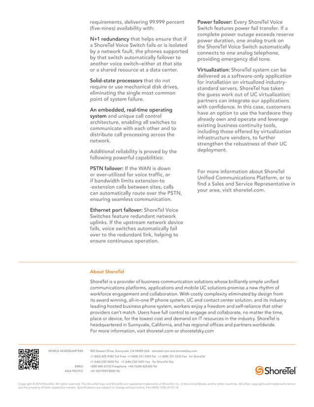 ShoreTel UC Solution Brief | Voyager Networks | PDF