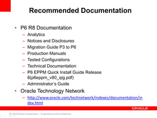 P6 Release 8 Installation Orientation | PPT