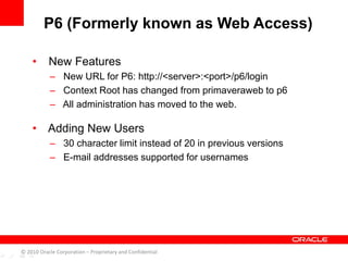 P6 Release 8 Installation Orientation | PPT