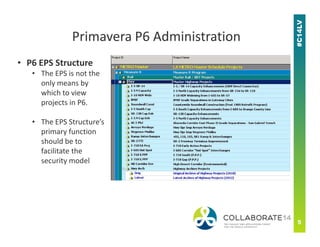 P6 security and administration - Oracle Primavera P6 Collaborate 14 | PDF