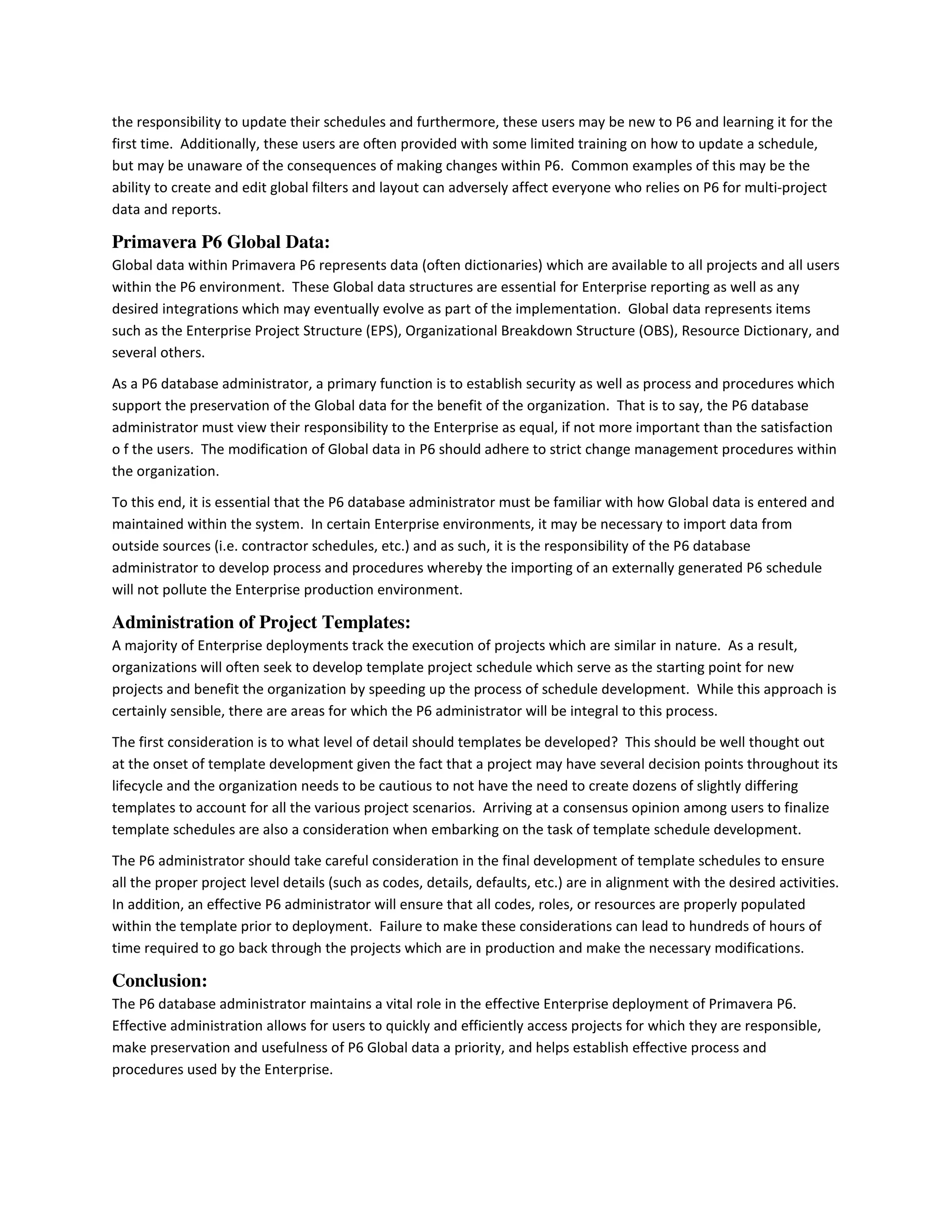 P6 security and administration - Oracle Primavera P6 Collaborate 14 | PDF