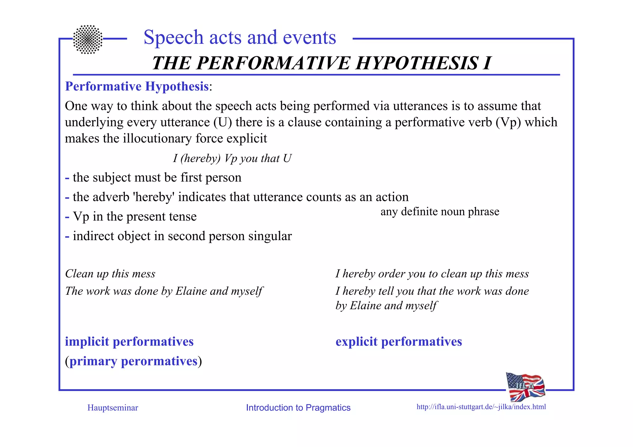 Speech acts and events | PDF