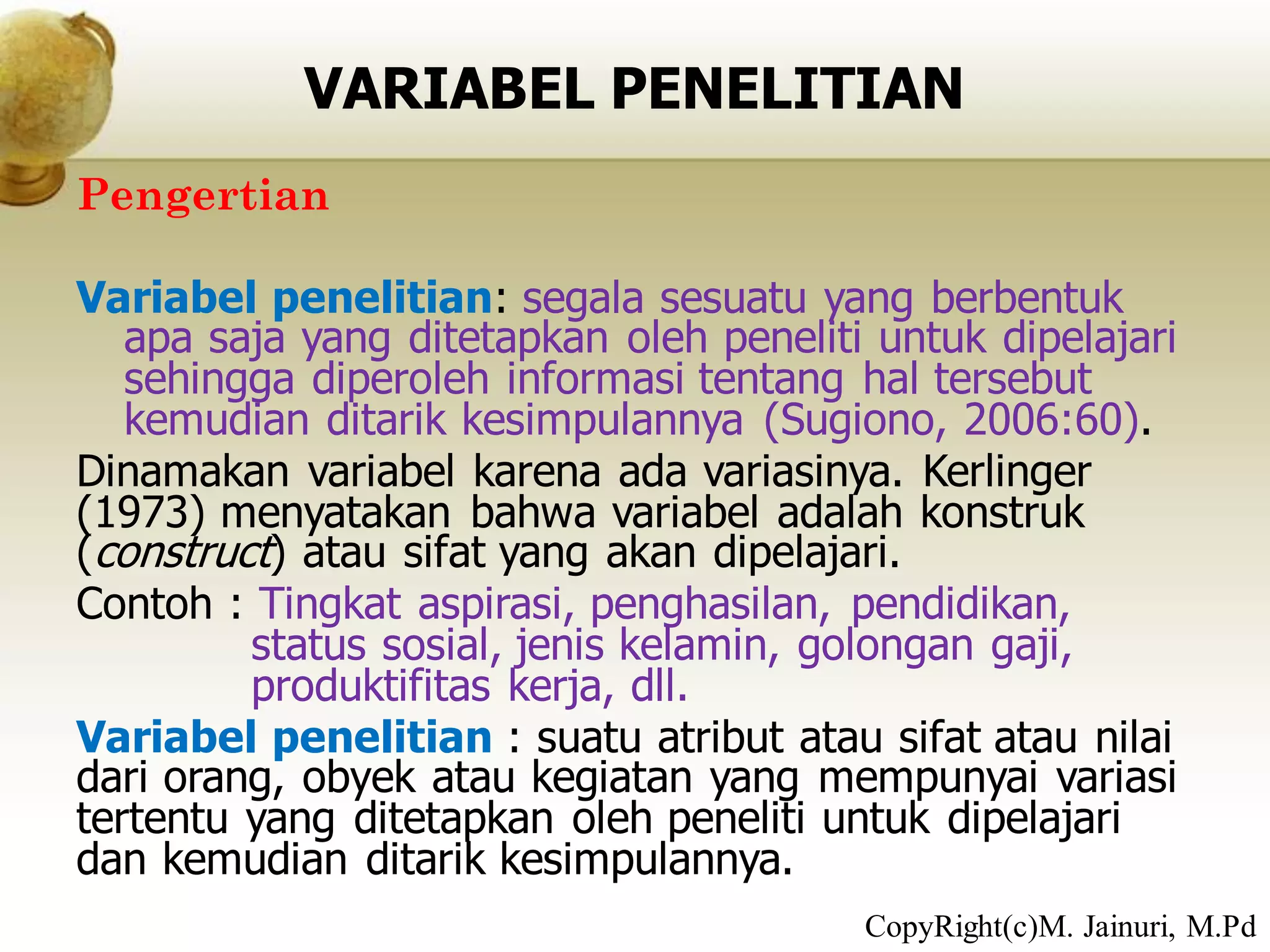 P6 variabel dan paradigma penelitian | PDF