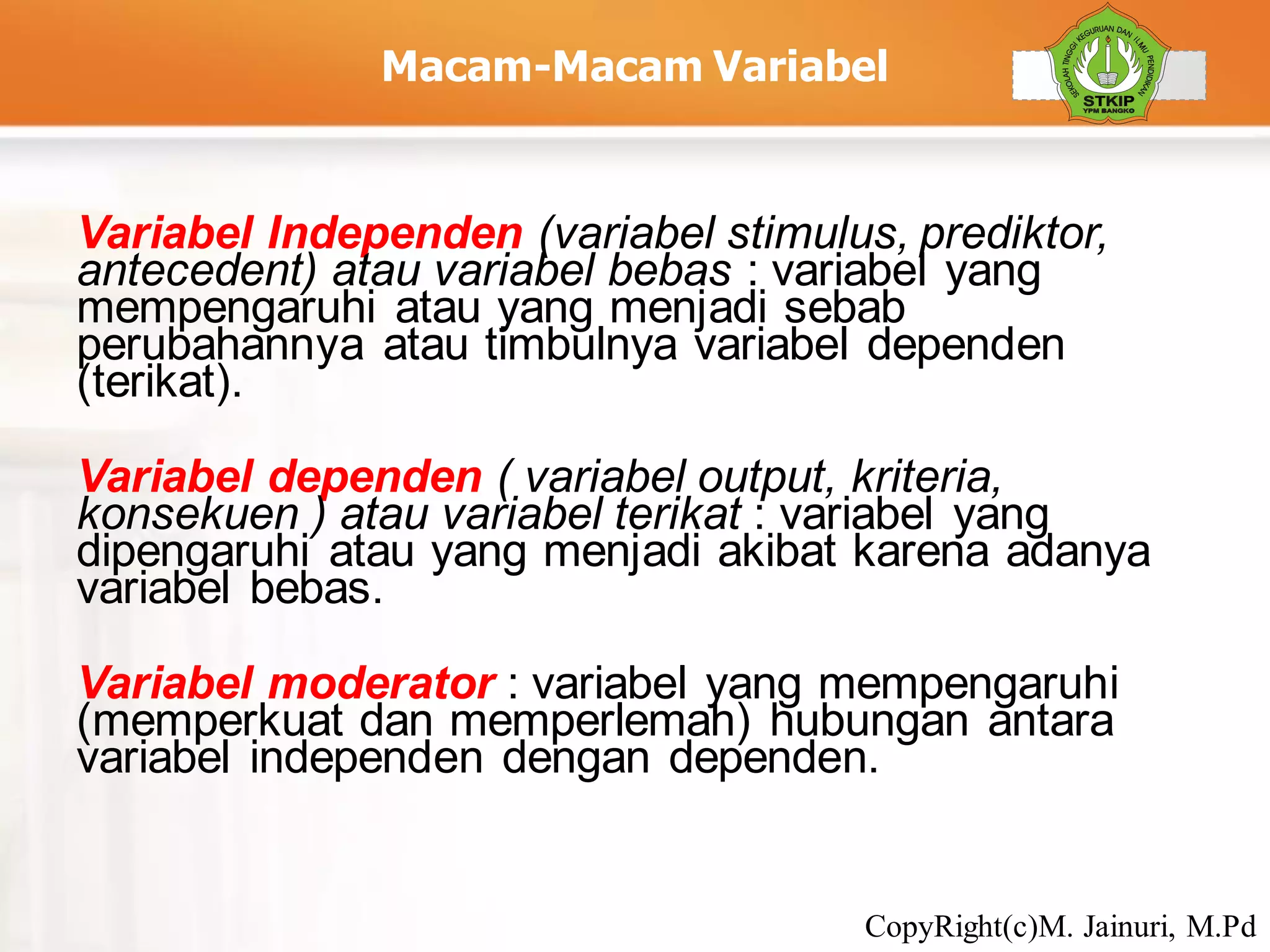 P6 variabel dan paradigma penelitian | PDF