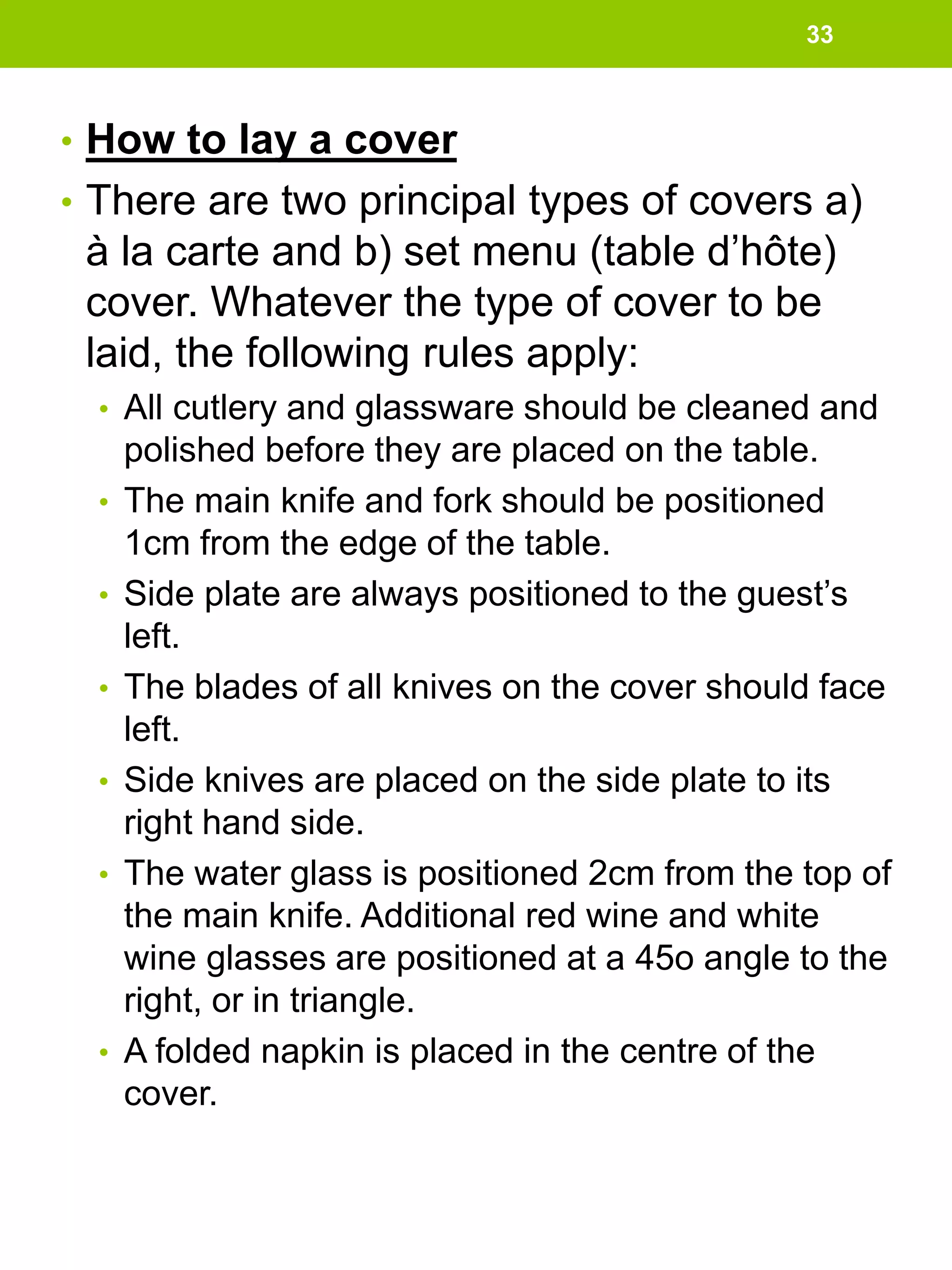 P 7 Food and Beverage cycle Service Sequence | PDF