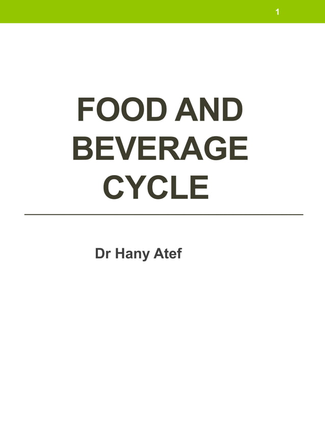 P 7 Food and Beverage cycle Service Sequence | PDF | Cooking | Food & Drink