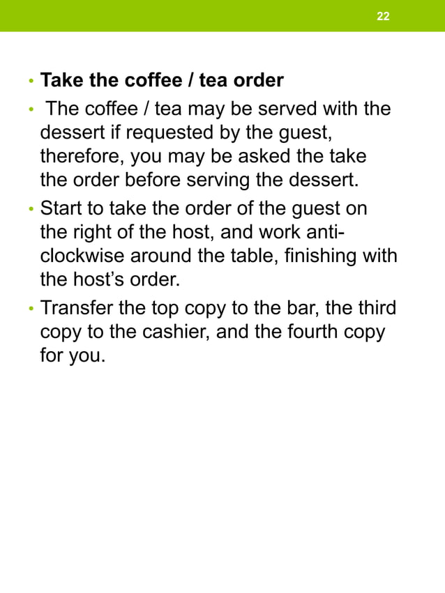 P 7 Food and Beverage cycle Service Sequence | PDF | Cooking | Food & Drink