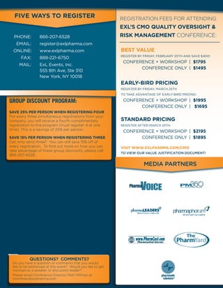 CMO Quality Oversight & Risk Management, April 2011, Boston | PDF