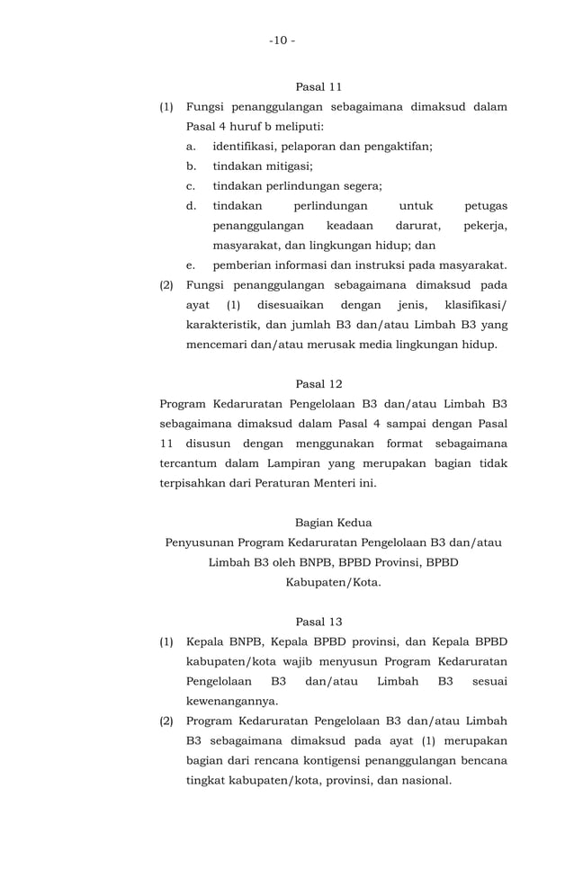 Peraturan Menteri Lingkungan Hidup Dan Kehutanan Nomor P.74/MENLHK/SETJEN/KUM.1/10/2019 | PDF