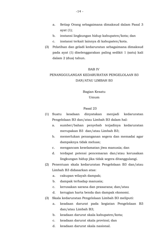 Peraturan Menteri Lingkungan Hidup Dan Kehutanan Nomor P.74/MENLHK/SETJEN/KUM.1/10/2019 | PDF