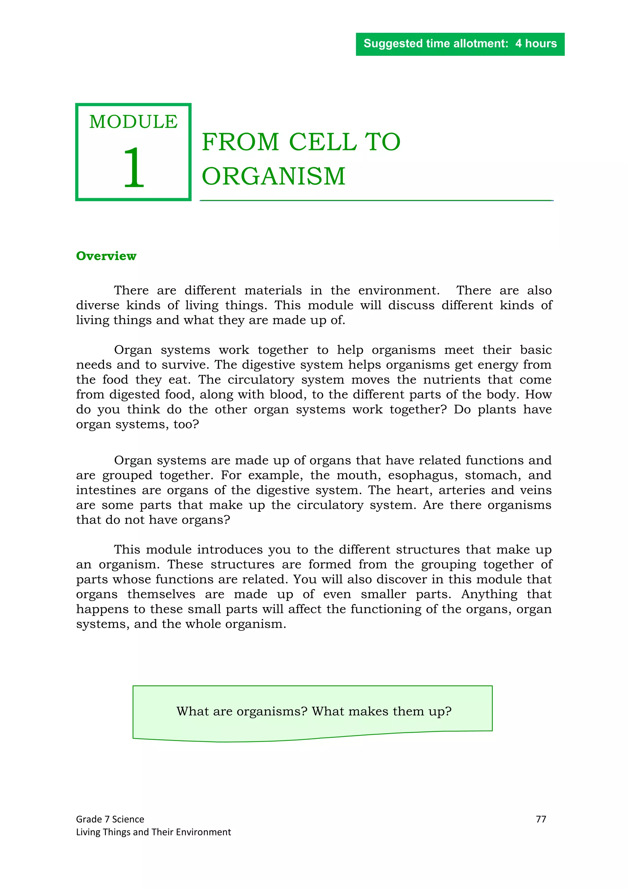 Module_1_from_Cell_to_Organism | PDF
