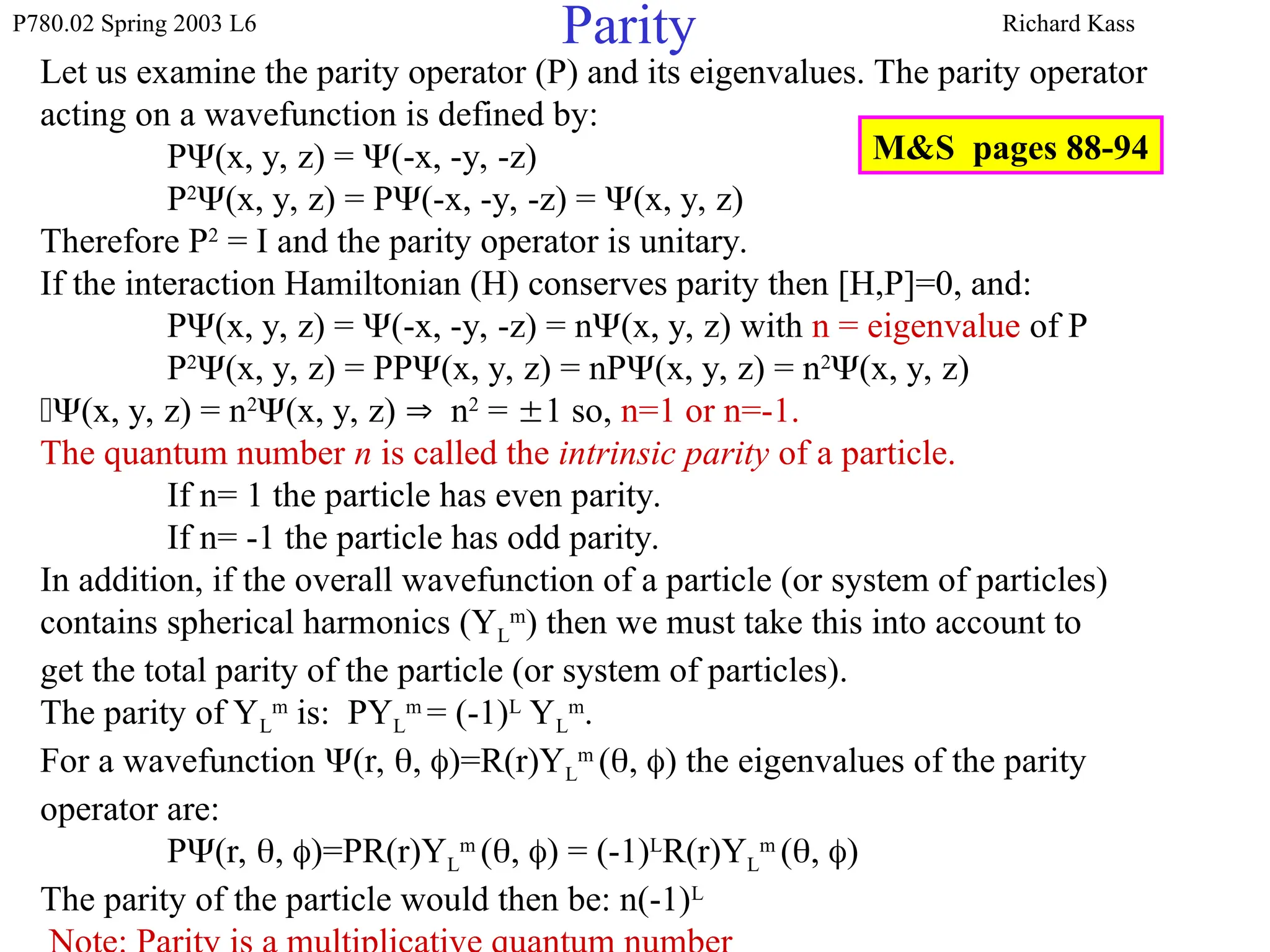 Charge Conjugation and Parity in Weak Interactions | PPT