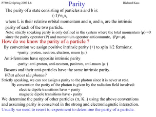 Charge Conjugation and Parity in Weak Interactions | PPT