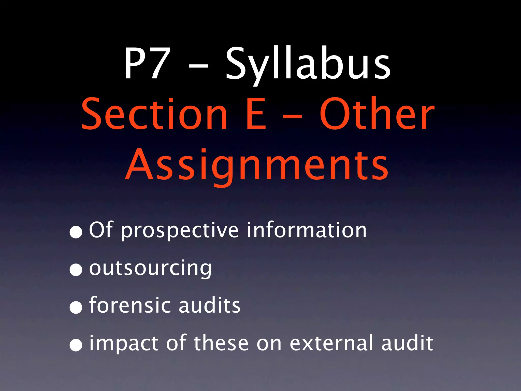 ACCA Audit P7 class 1 | PPT