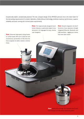 Planetary Micro Mill, Pulverisette 7 premium line | PDF