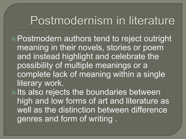 postmodernism and popular culture | PPT