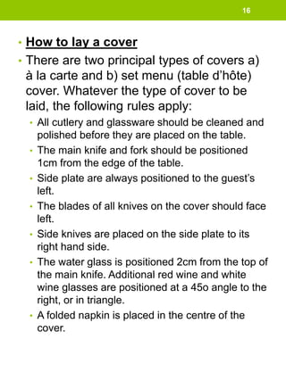 P 8 Food & Beverage cycle The Menu | PDF