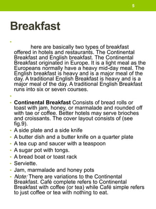 P 8 Food & Beverage cycle The Menu | PDF