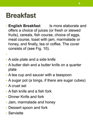 P 8 Food & Beverage cycle The Menu | PDF