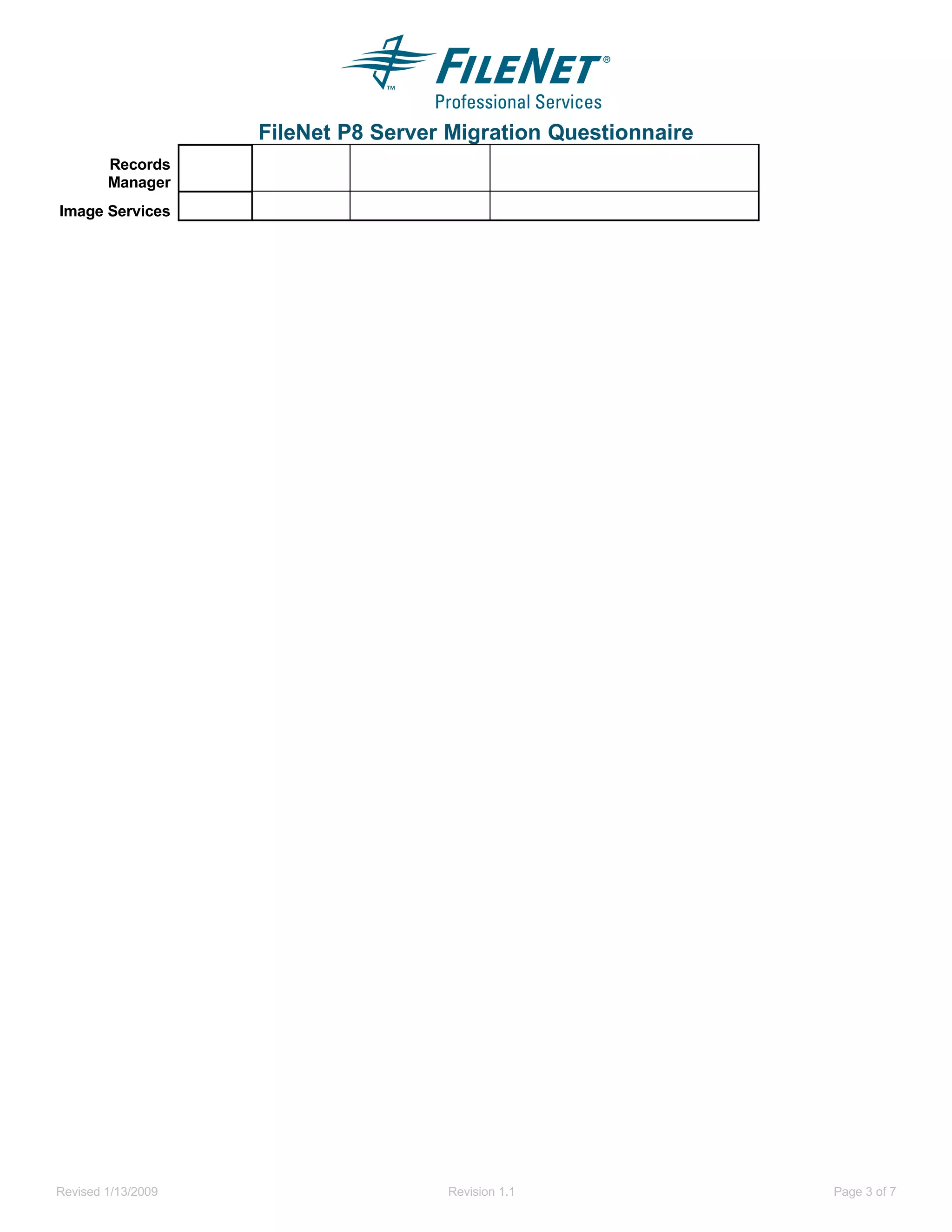 P8 Migration Questionnaire | DOC