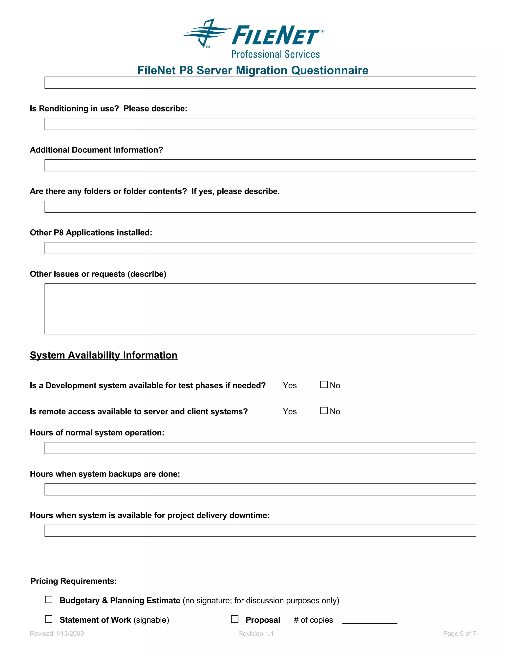 P8 Migration Questionnaire | DOC