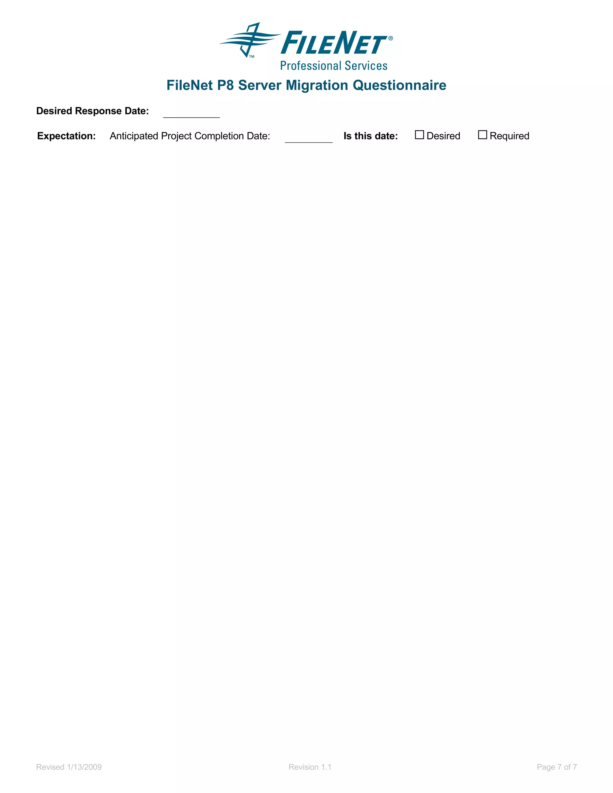 P8 Migration Questionnaire | DOC