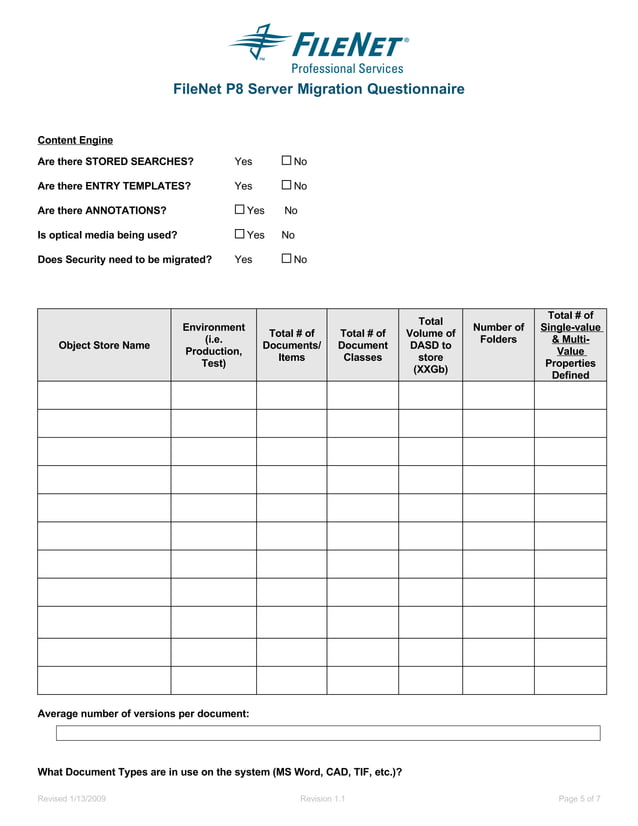 P8 Migration Questionnaire | DOC