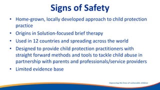 Understanding the Signs of Safety Theory of Change and comparing ...