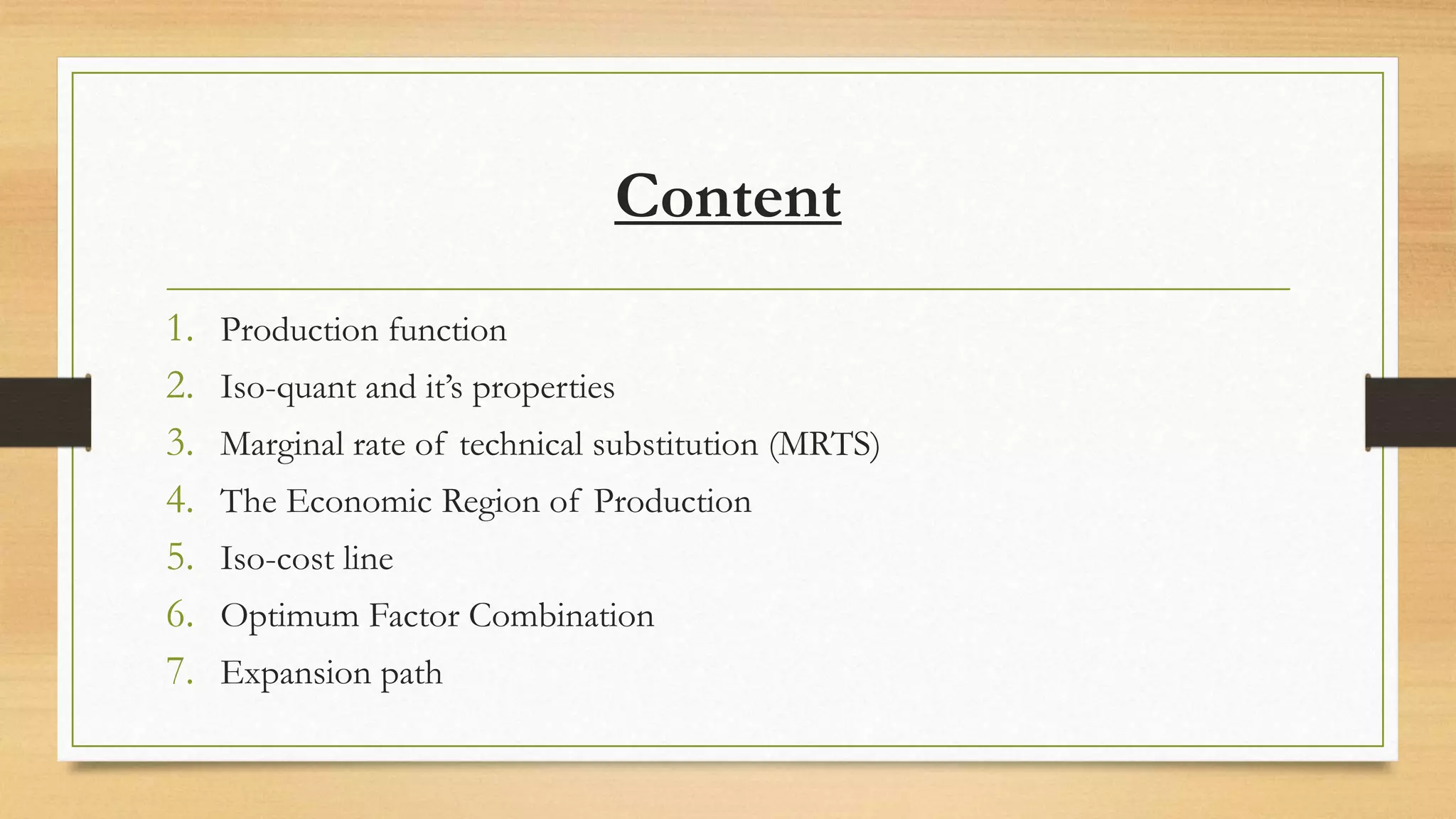 Presentation on Iso quants | PPTX